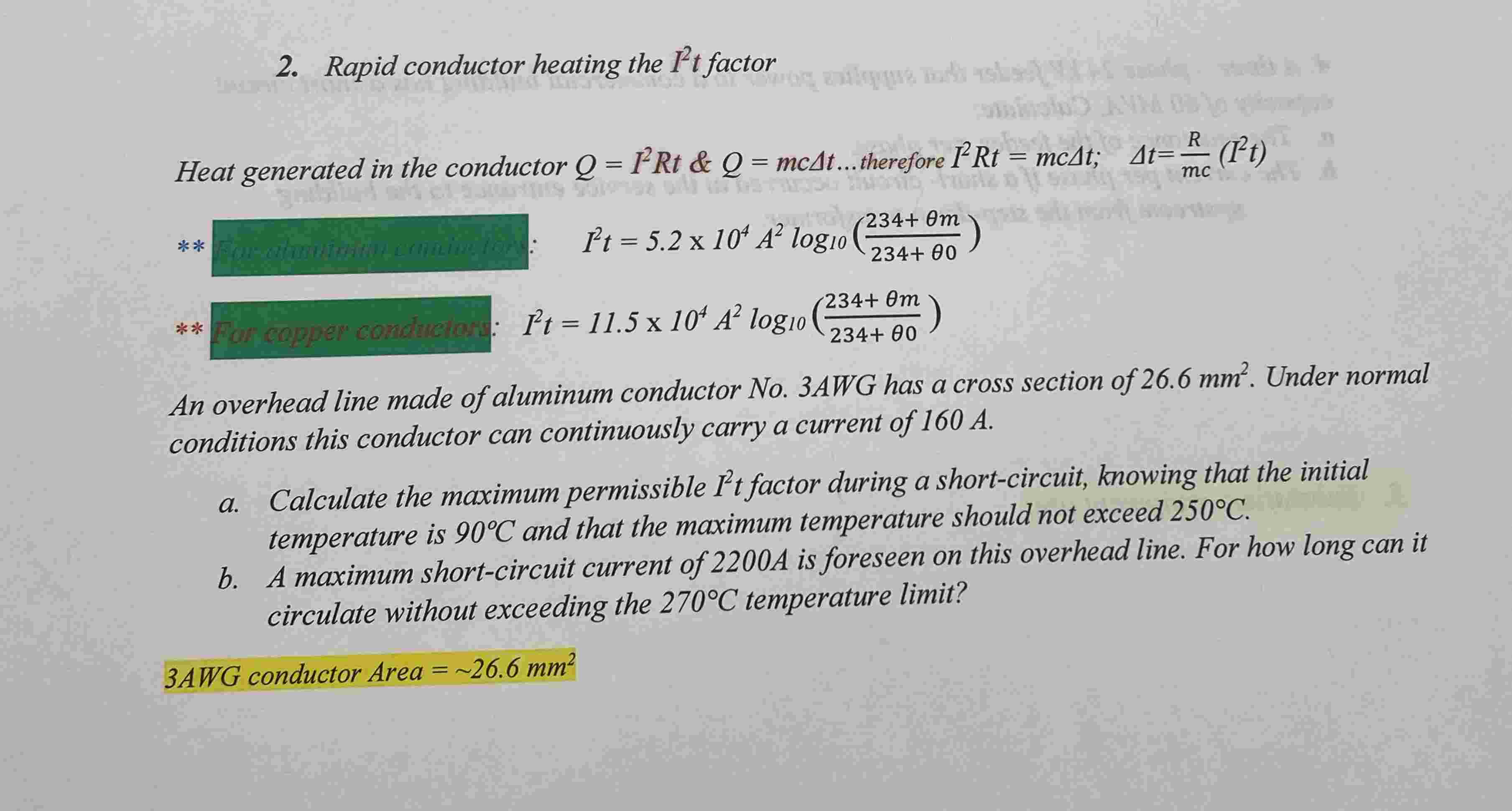 Solved Rapid conductor heating the I2t ﻿factorHeat generated | Chegg.com