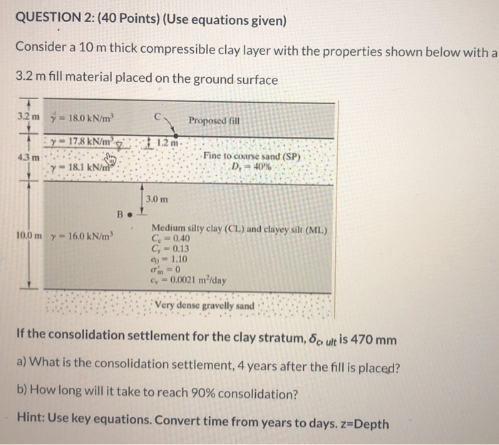 Solved QUESTION 2: (40 Points) (Use equations given) | Chegg.com