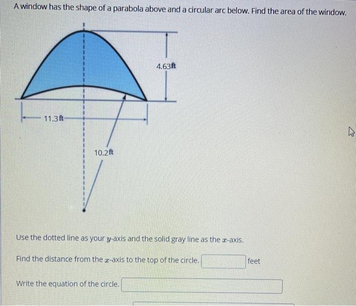 Solved A window has the shape of a parabola above and a | Chegg.com