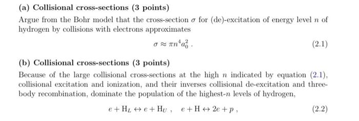 Solved (a) Collisional cross-sections (3 points) Argue from | Chegg.com