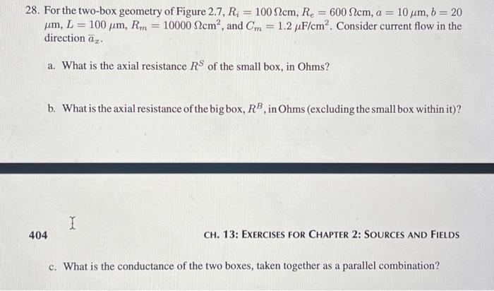 Solved 28. For the two-box geometry of Figure 2.7, | Chegg.com