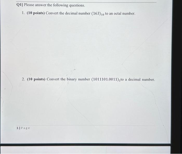Solved Q1] Please answer the following questions. 1. (10 | Chegg.com