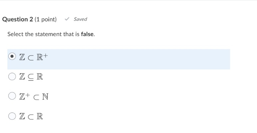 Solved Question 2 (1 ﻿point) ﻿SavedSelect the statement | Chegg.com