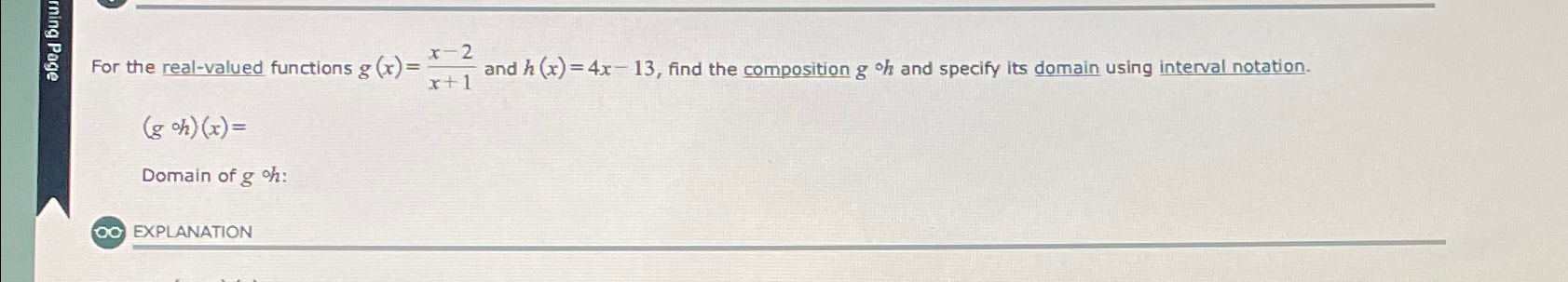Solved For the real-valued functions g(x)=x-2x+1 ﻿and | Chegg.com