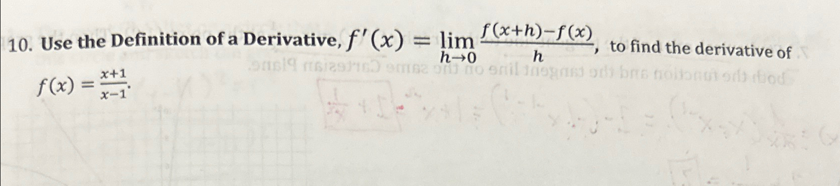 Solved Use the Definition of a Derivative, | Chegg.com