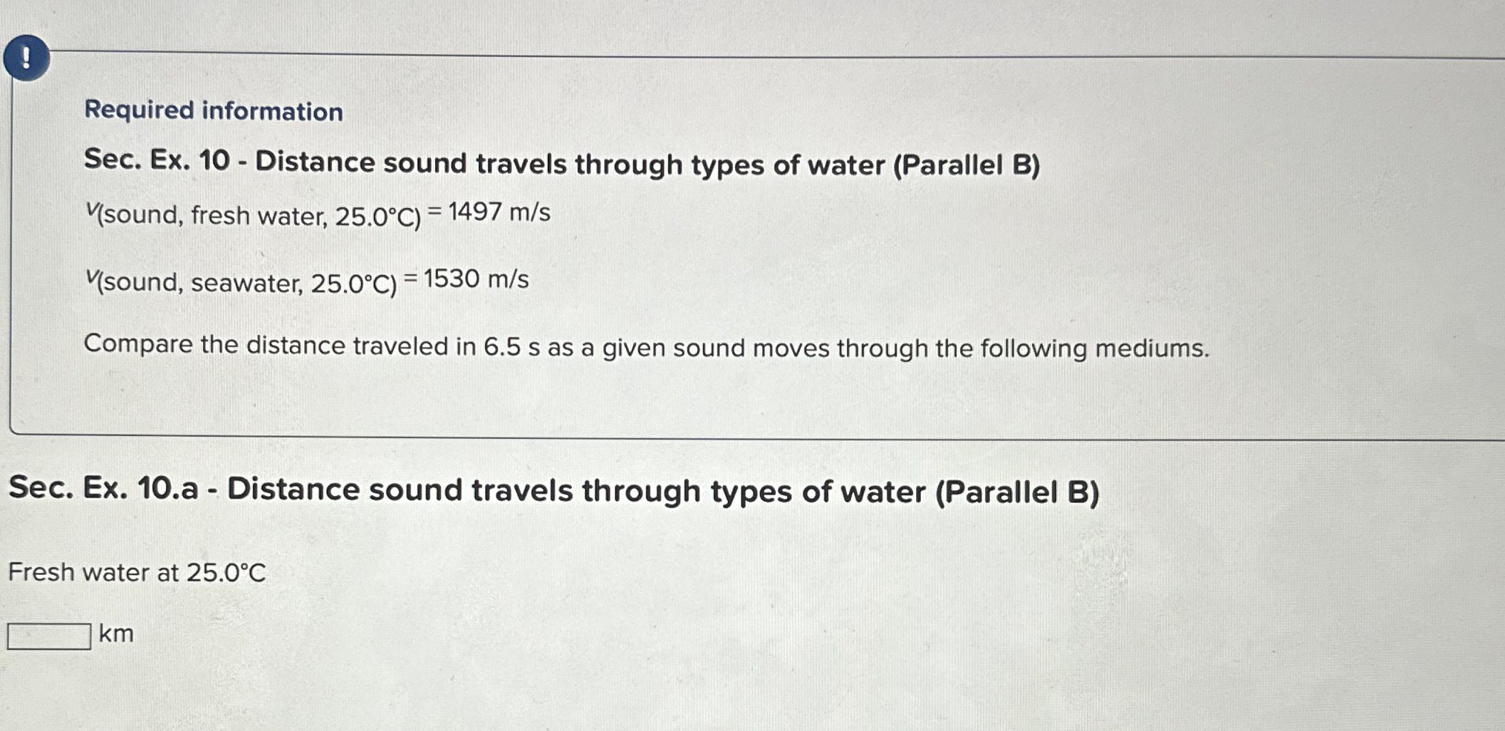 Solved !Required informationSec. Ex. 10 - ﻿Distance sound | Chegg.com