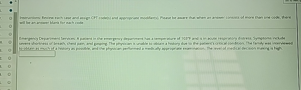 Solved Instructions: Review each case and assign CPT code(s) | Chegg.com
