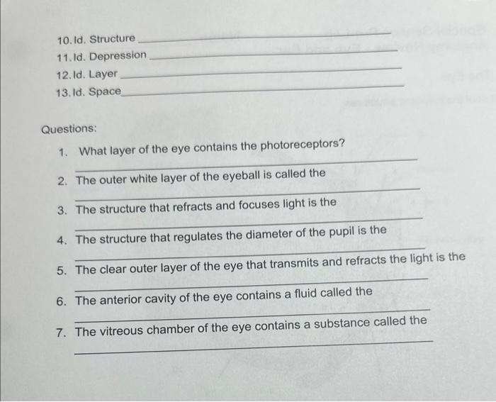 Solved Special Senses Pre-Lab Name Anatomy Review - Eye and | Chegg.com