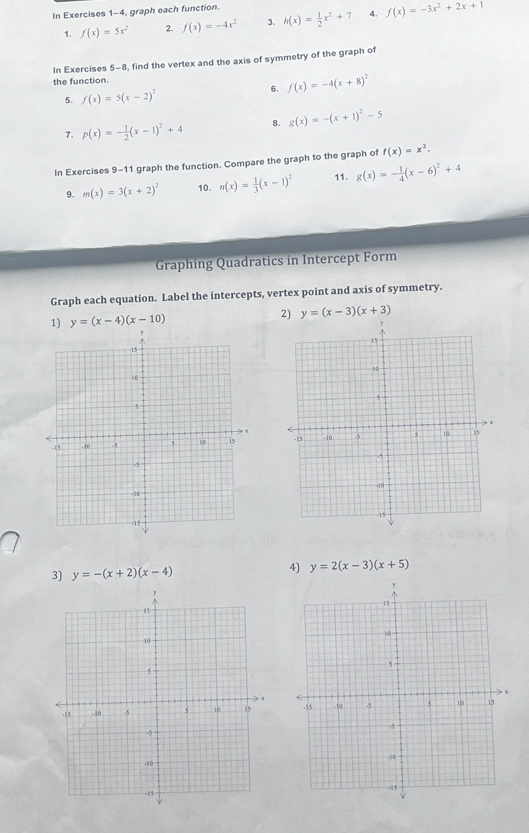 Solved In Exercises 1-4, ﻿graph each | Chegg.com