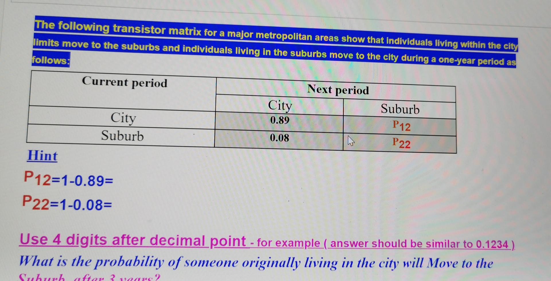 Solved The following transistor matrix for a major | Chegg.com