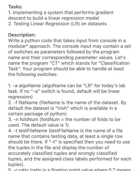 Solved Tasks: 1. Implementing a system that performs | Chegg.com