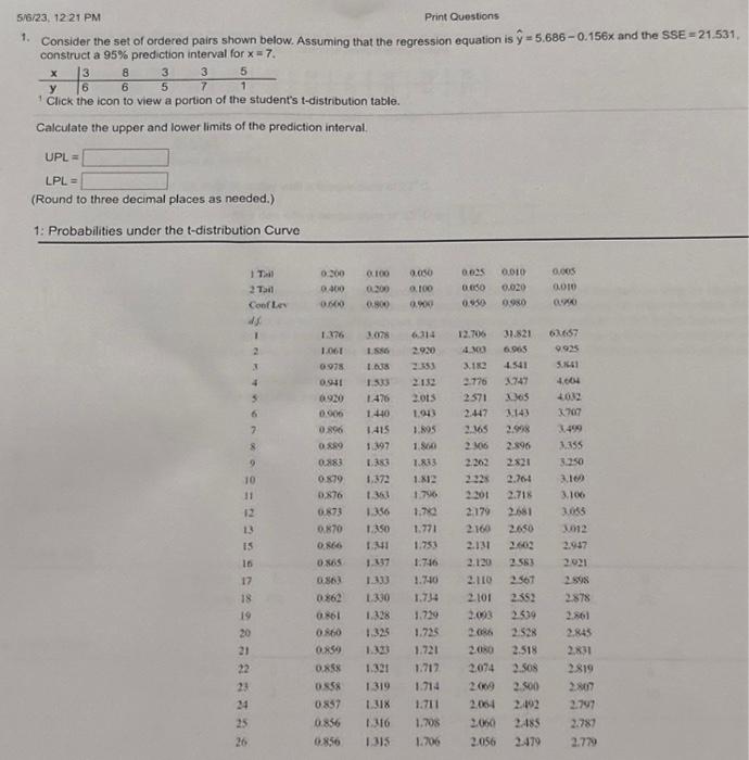 Solved 5/6/23, 12:21 PM 1. Print Questions Consider the set | Chegg.com