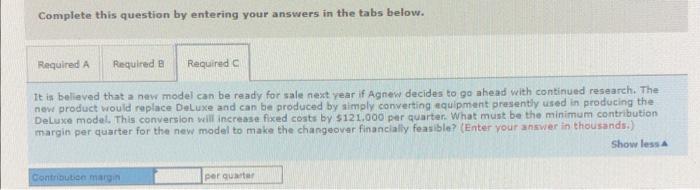 Solved Problem 4-64 (Algo) Decision Whether to Add or Drop | Chegg.com