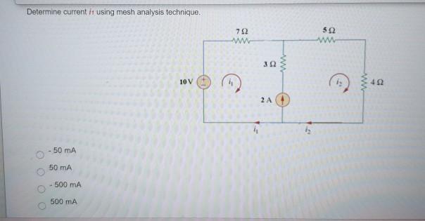 Solved Determine current it using mesh analysis technique. | Chegg.com