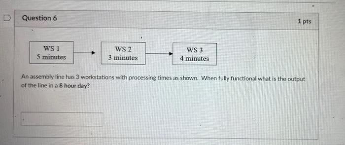 Solved An assembly line has 3 workstations with processing | Chegg.com