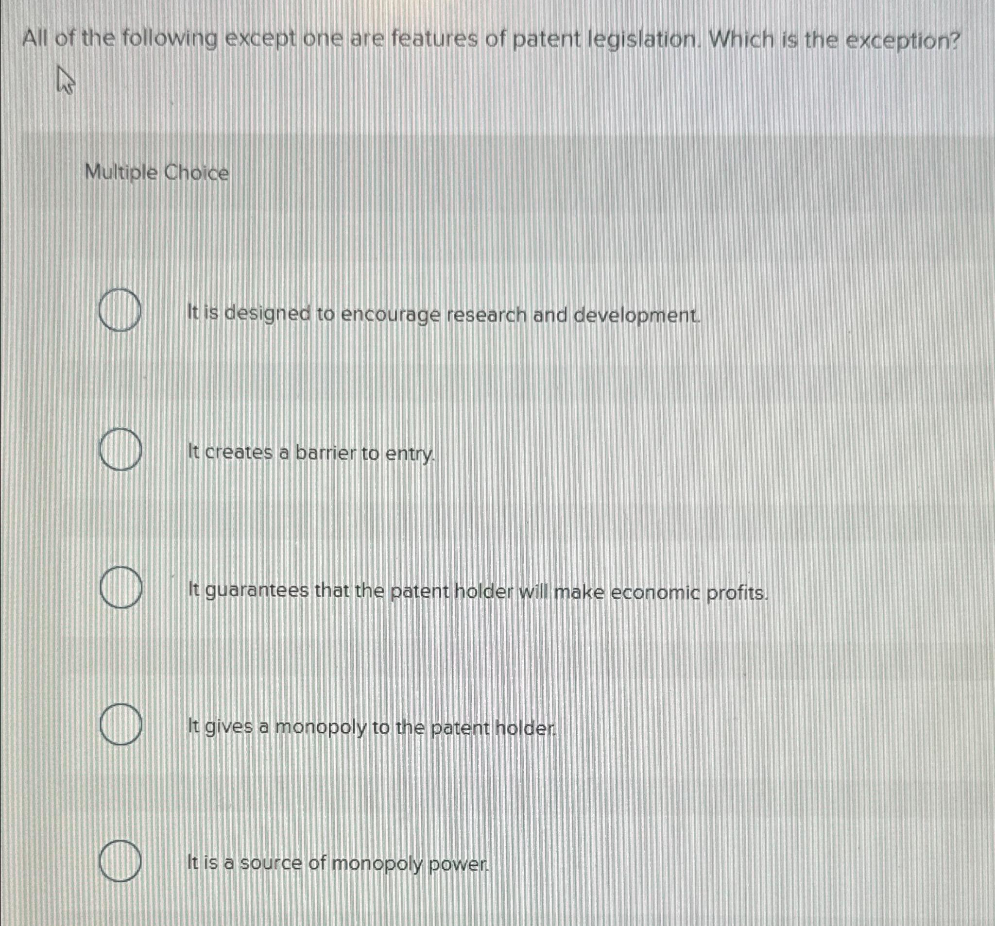 Solved All of the following except one are features of | Chegg.com