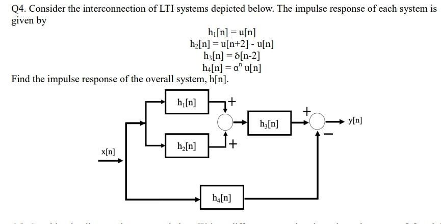 Solved Q4. Consider the interconnection of LTI systems | Chegg.com
