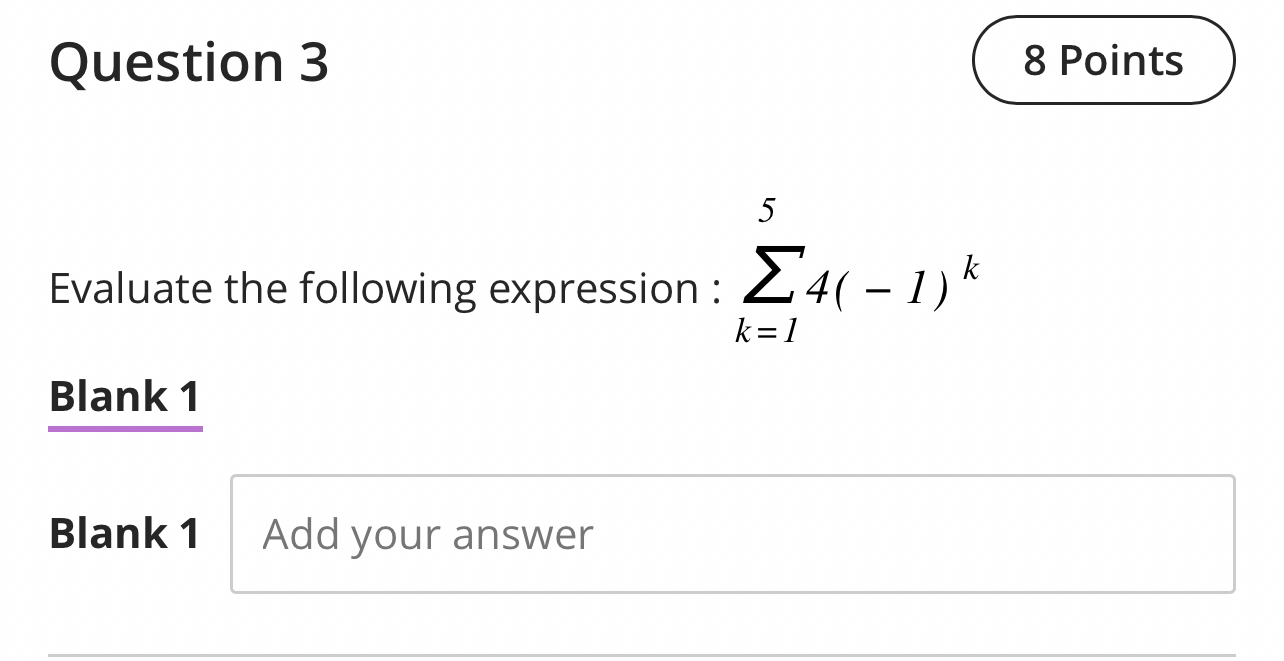 Solved Question 38 ﻿PointsEvaluate the following expression | Chegg.com