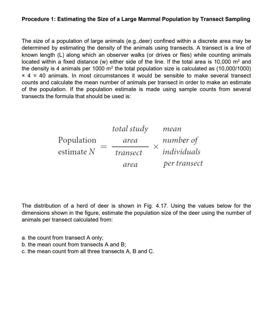 Solved Line transect sampling Objectives: 1. Use line | Chegg.com