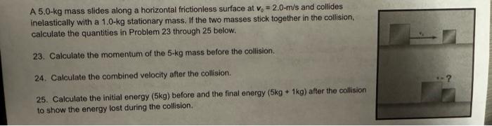 Solved A 5.0−kg mass slides along a horizontal frictionless | Chegg.com
