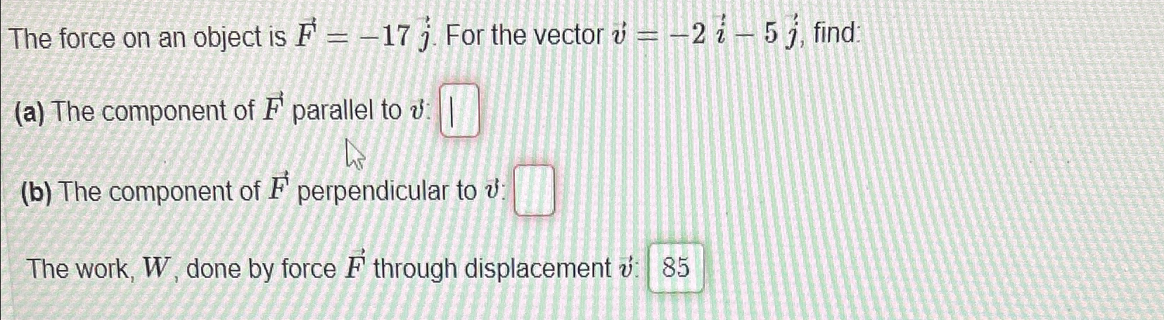 Solved The force on an object is vec(F)=-17vec(j). ﻿For the | Chegg.com