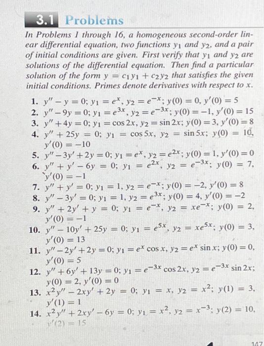 Solved In Problems 1 through 16, a homogeneous second-order | Chegg.com