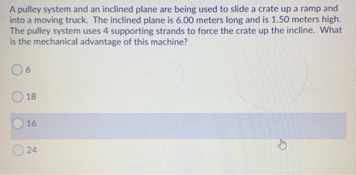 Solved A pulley system and an inclined plane are being used | Chegg.com