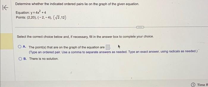 Solved Determine whether the indicated ordered pairs lie on | Chegg.com