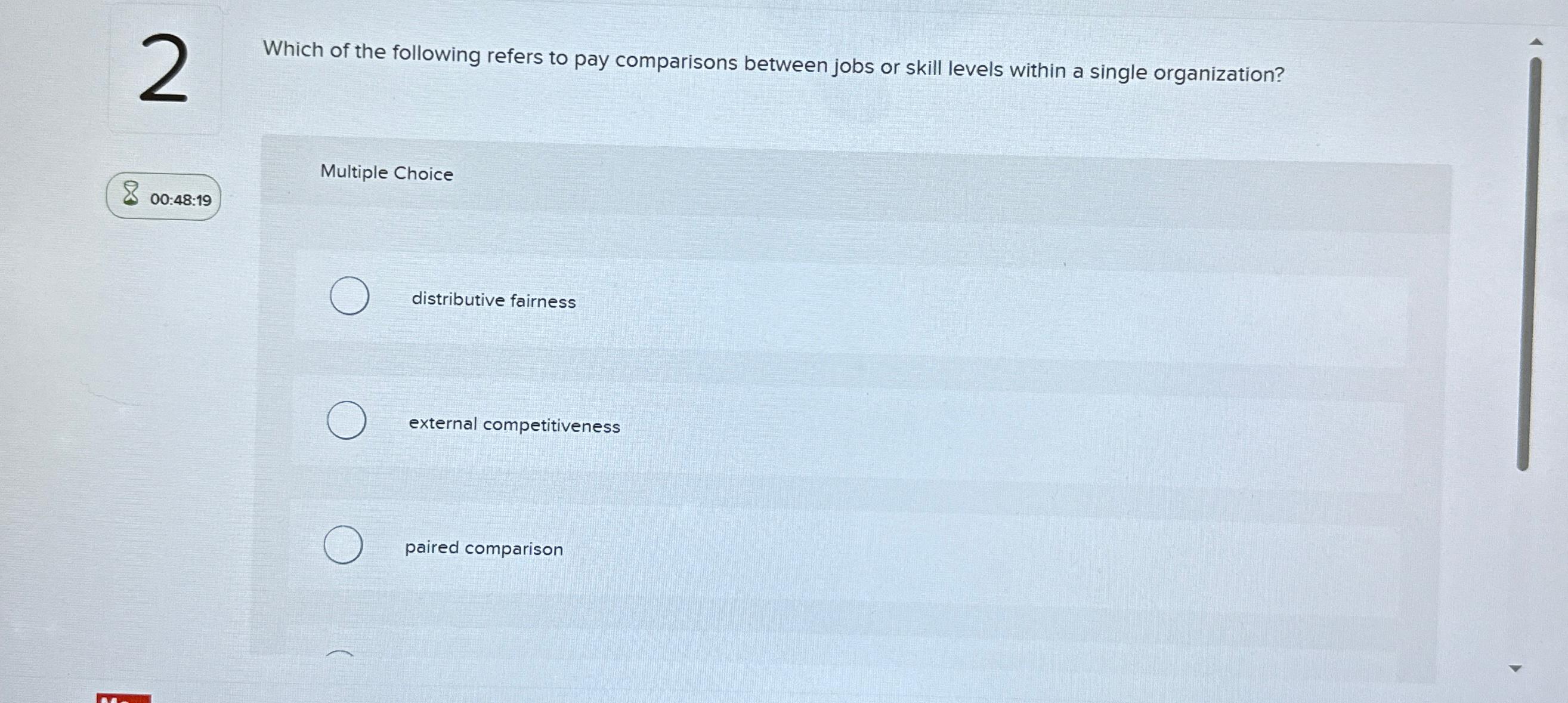 Solved Which of the following refers to pay comparisons | Chegg.com