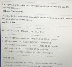 Solved The objective of this exercise is to enable you to | Chegg.com