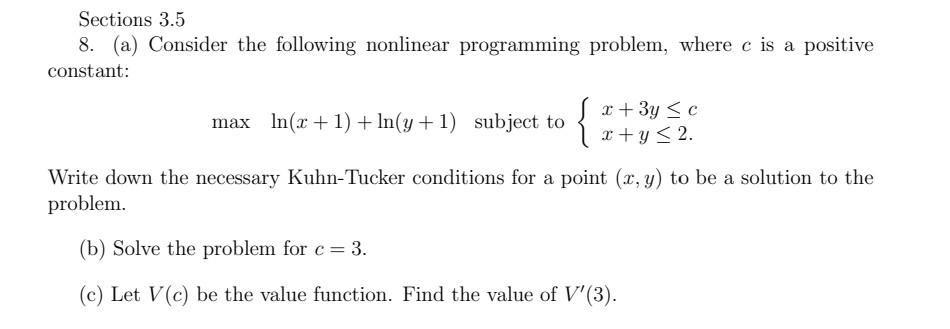 Solved Sections 3.5 8. (a) Consider the following nonlinear | Chegg.com