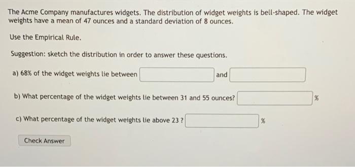 Solved The Acme Company manufactures widgets. The | Chegg.com
