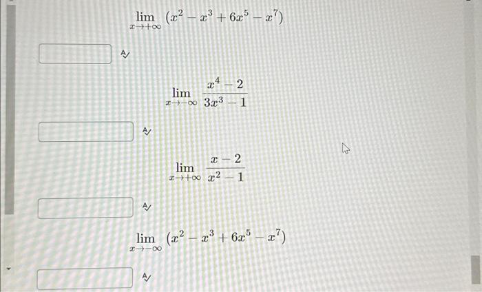 Solved Evaluate the following limits. To enter a fraction, | Chegg.com