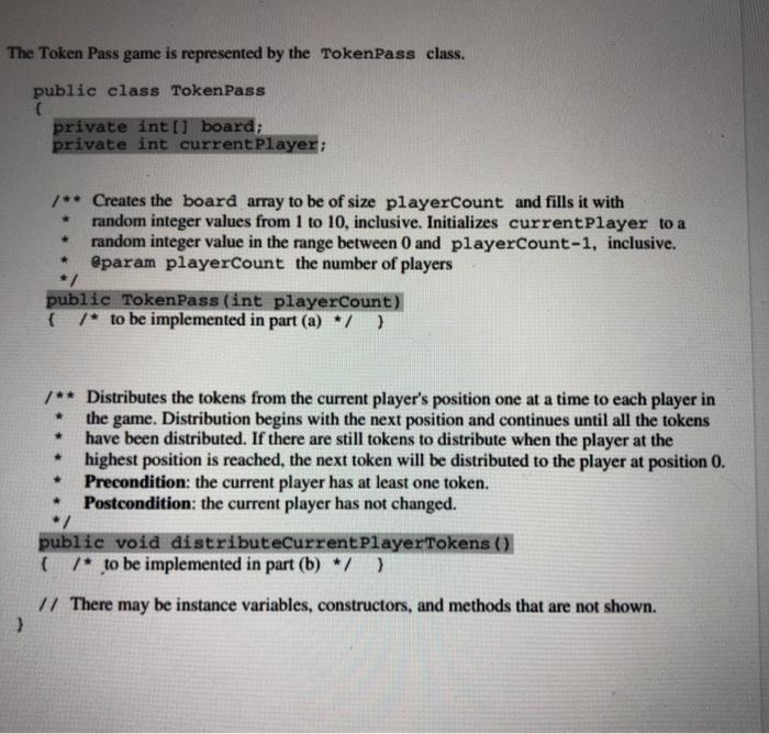Solved A multiplayer game called Token Pass has the | Chegg.com