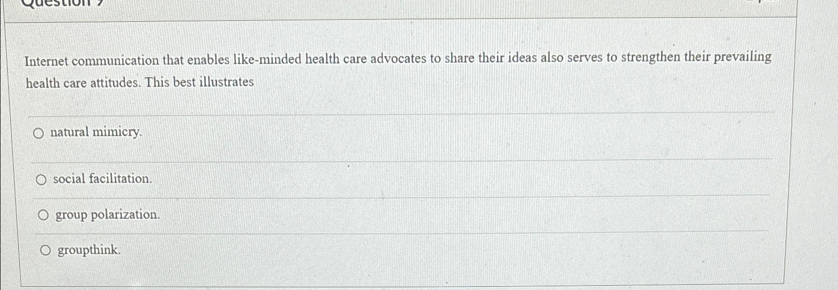Solved Internet communication that enables like-minded | Chegg.com