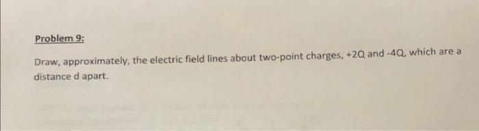 Solved Problem 9: Draw, approximately, the electric field | Chegg.com