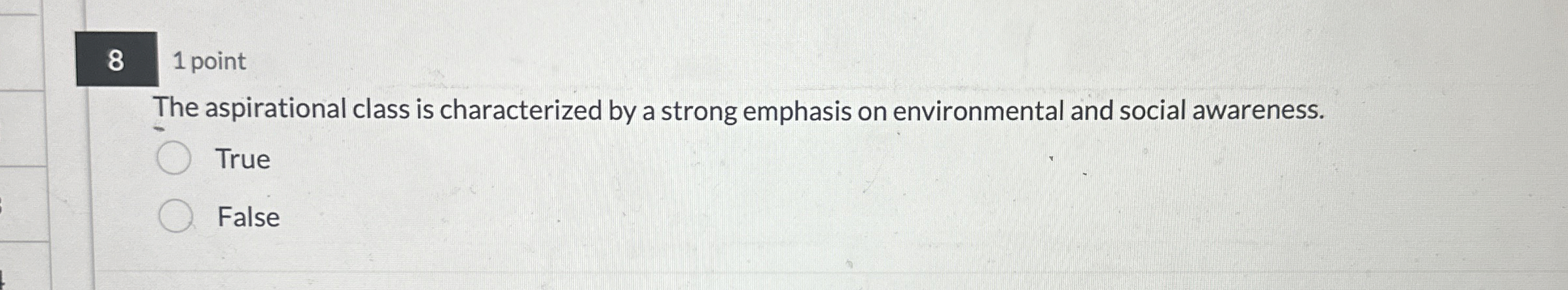 Solved 81 ﻿pointThe aspirational class is characterized by a | Chegg.com