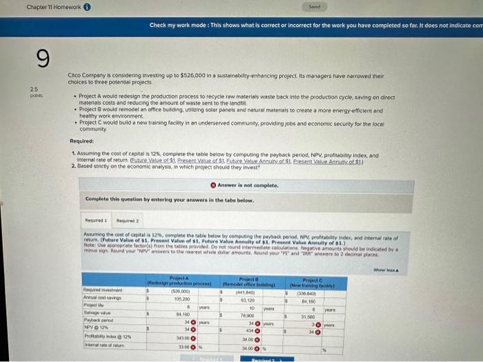 Solved Chco Compony is considering investing up to $526,000 | Chegg.com