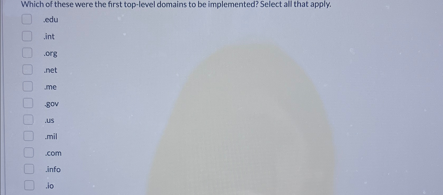 Solved Which of these were the first top-level domains to be | Chegg.com