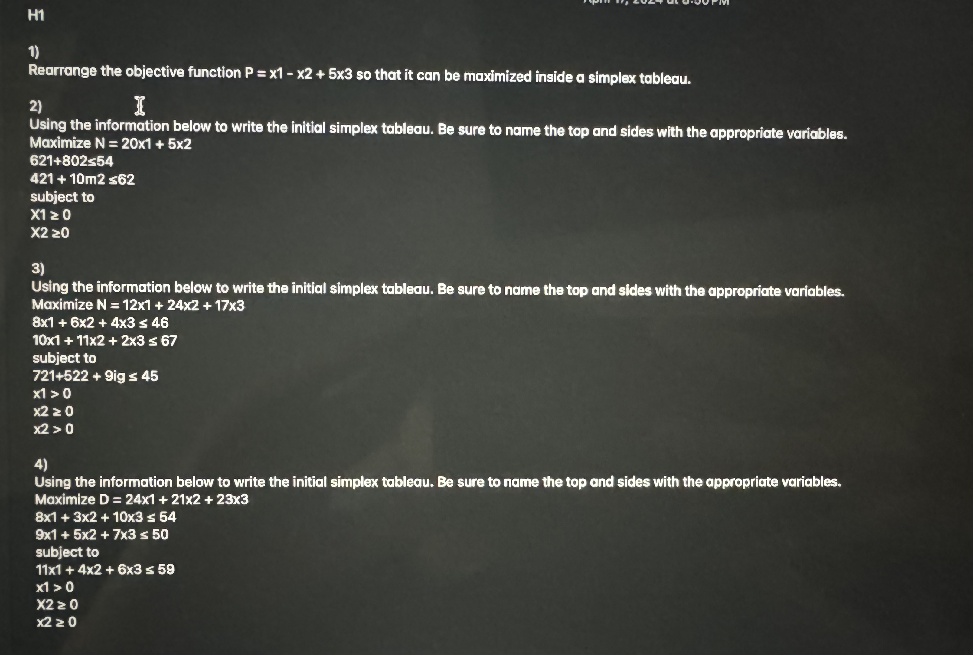 Solved Rearrange the objective function P=x1-×2+5×3 ﻿so that | Chegg.com