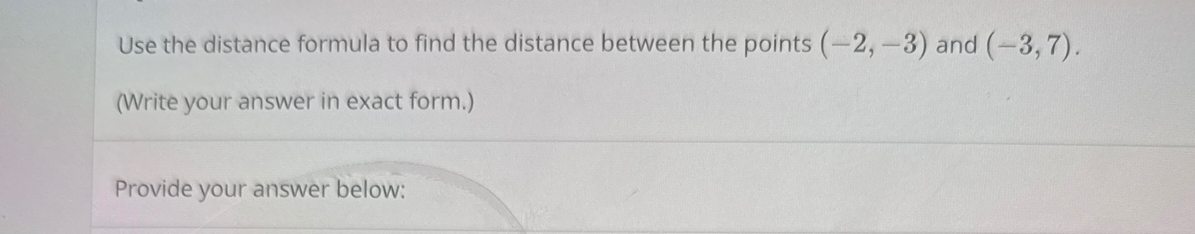Solved by an EXPERT Use the distance formula to find the distance between | Chegg.com