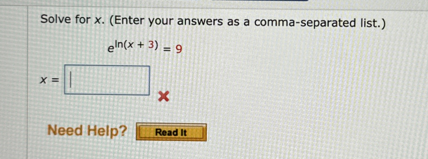 Solved Solve for x. (Enter your answers as a comma-separated | Chegg.com