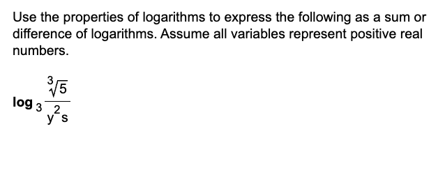 Solved Use the properties of logarithms to express the | Chegg.com