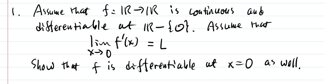 Solved Assume that f=R→R ﻿is continuous and differentiable | Chegg.com