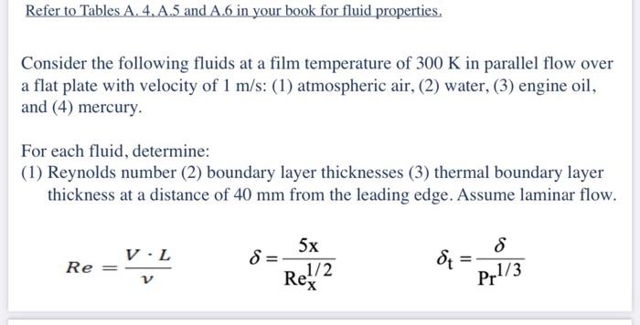 Solved Consider the following fluids at a film temperature | Chegg.com