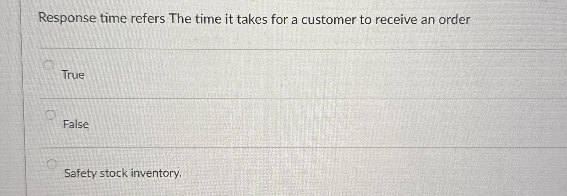 Solved Response time refers The time it takes for a customer | Chegg.com