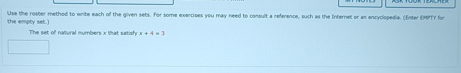Solved Use the roster method to write each of the given | Chegg.com
