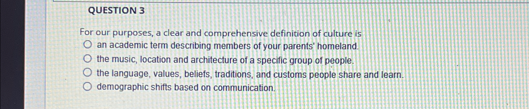 Solved QUESTION 3For our purposes, a clear and comprehensive | Chegg.com