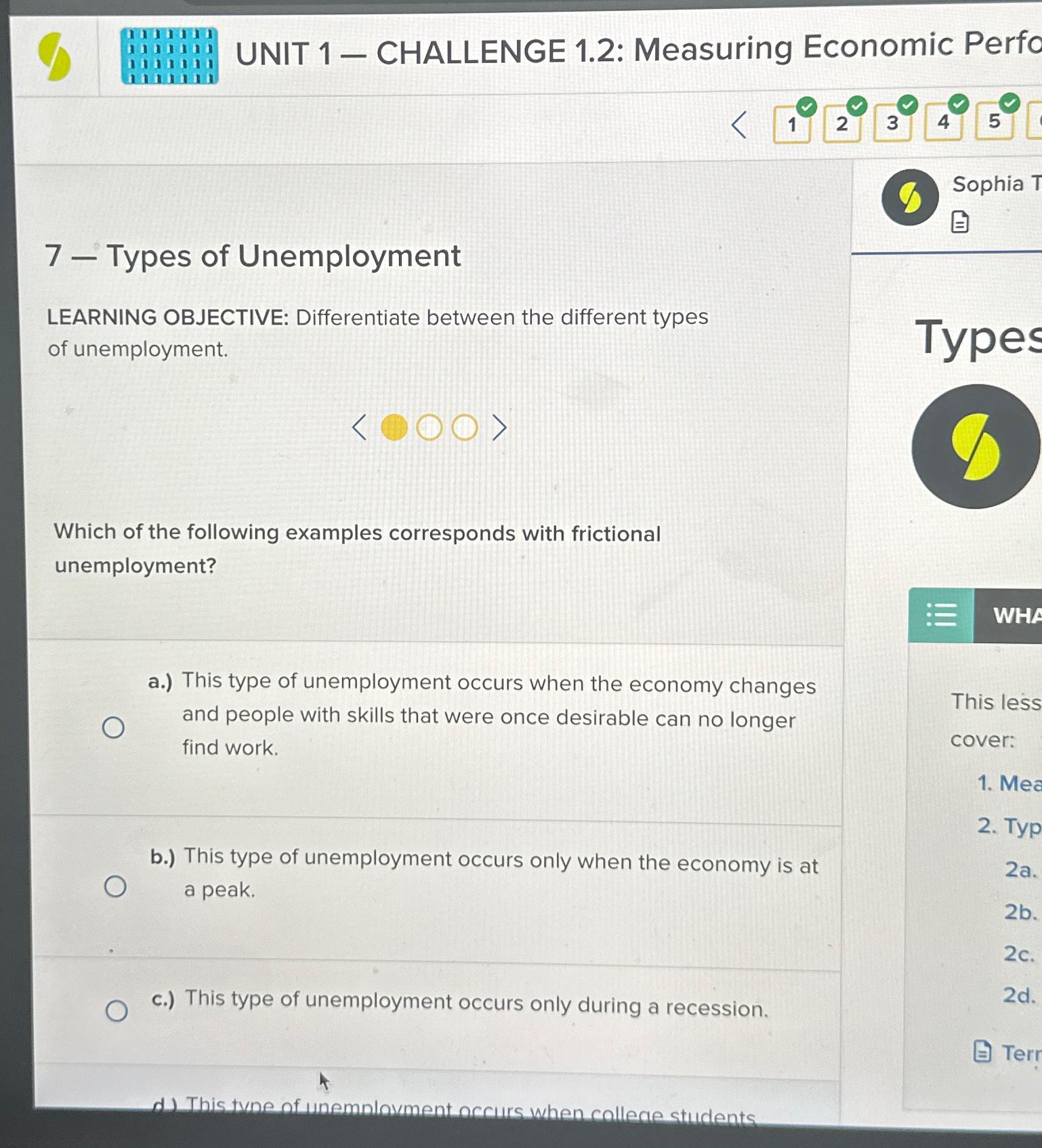Solved UNIT 1 - ﻿CHALLENGE 1.2: Measuring Economic Perfo7 - | Chegg.com