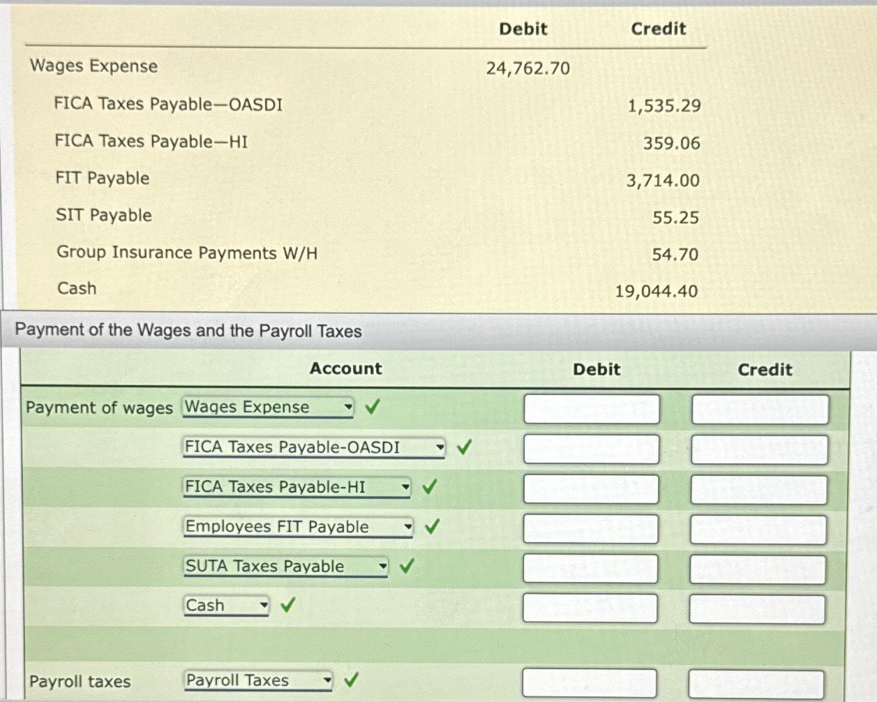 Solved \table[[,Debit,Credit],[Wages | Chegg.com
